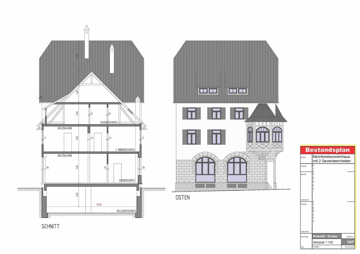 Bestandsplan Digitalisieren - Grundriss zeichnen, Bauplan zeichnen, CAD ...